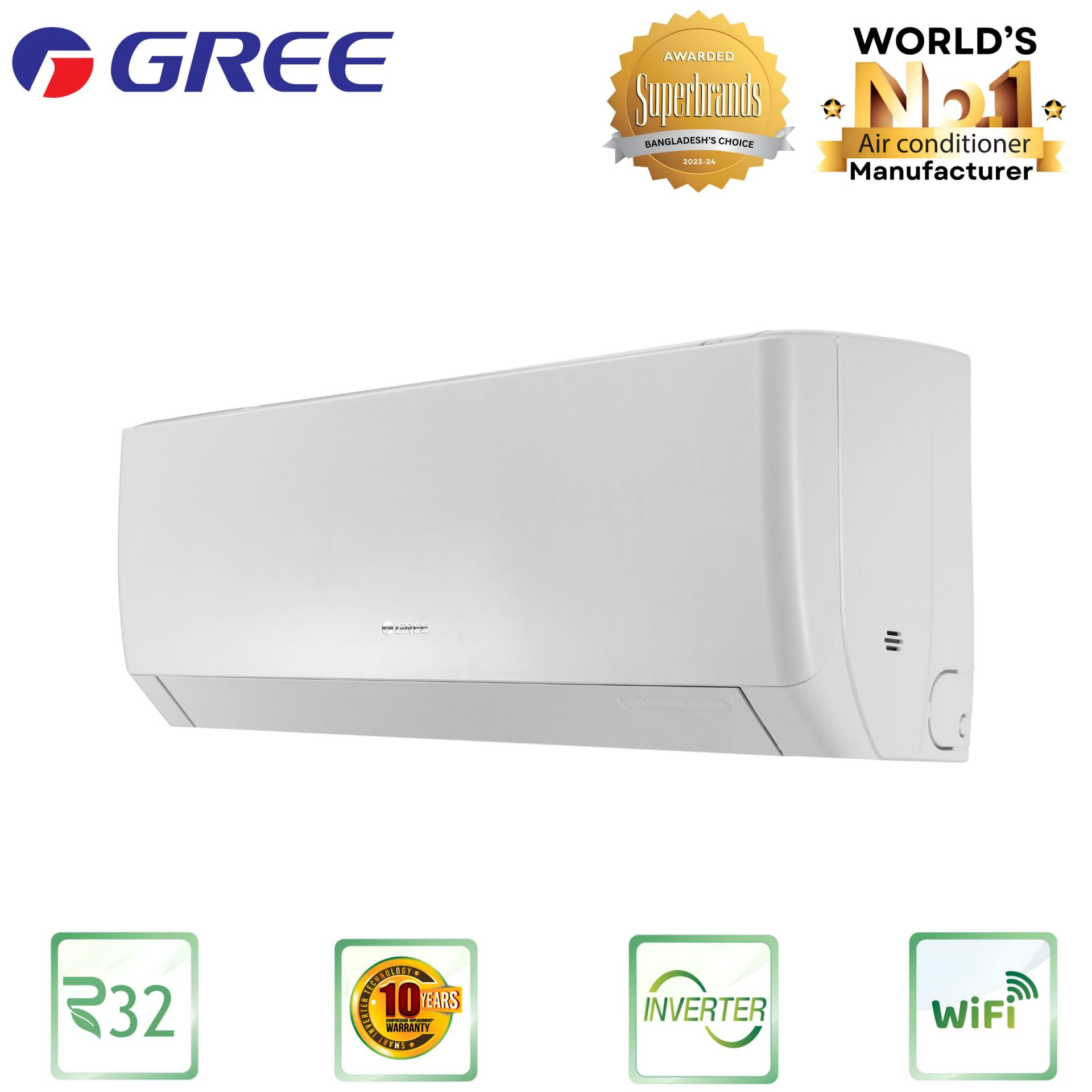 GS-24XPUV32-Gree Pular Split Type Air Conditioner (Inverter-2.0 TON) – Chowdhury Electronics